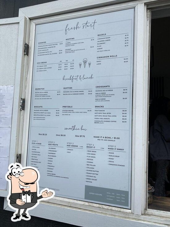 Carta del restaurante Fresh Start Espresso, Butte, 195 E Bogard Rd