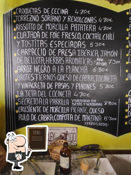 Carta del restaurante Las Tres Banderas, Zarza del Granadilla