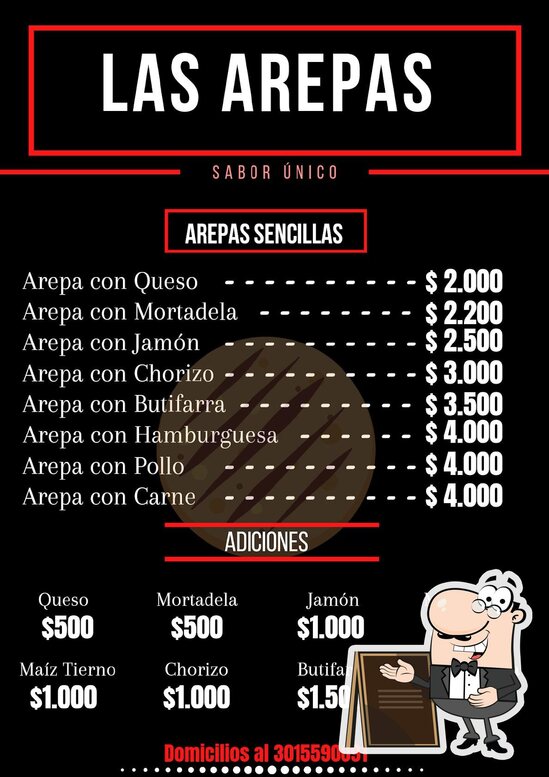 Menu at Las arepas Sabor Único! restaurant, Montería