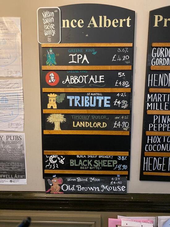 Menu at The Prince Albert pub & bar, Ely