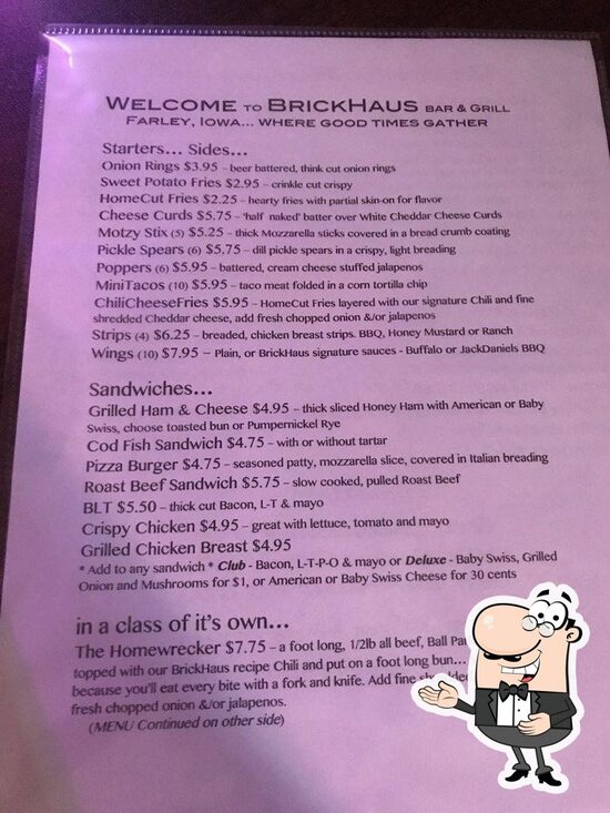 BrickHaus Bar & Grill in Farley - Restaurant menu and reviews