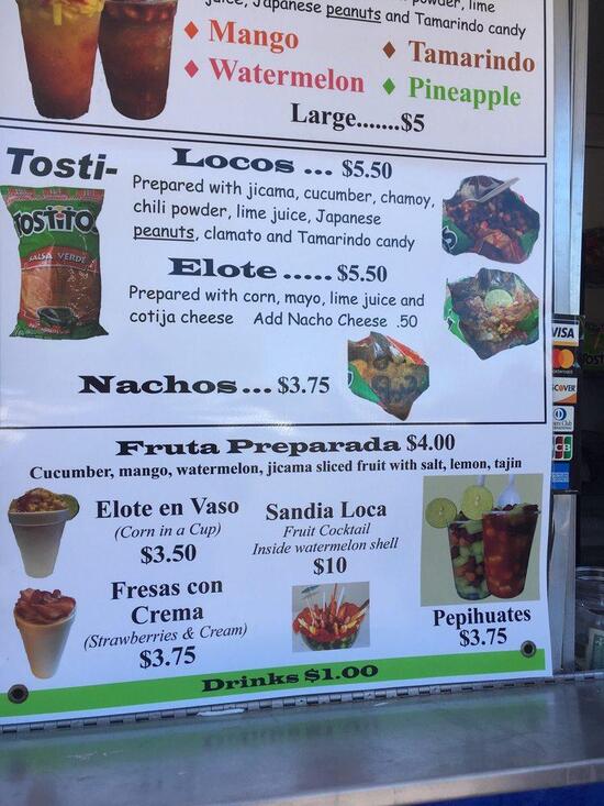Carta de Raspados Locos, Maricopa, W Smith Enke Rd
