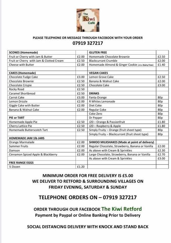 Menu at Orchard & Bean restaurant, Retford