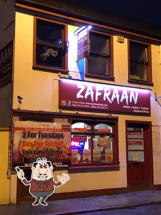 Menu at Zafran fast food, Carndonagh