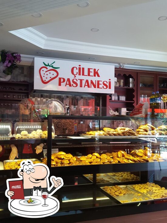 Menu at Strawberry pastry shop, Turkey