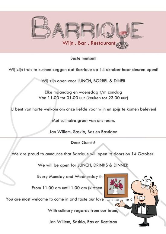 Le Baravin, Amsterdam - Restaurant menu, prices and reviews