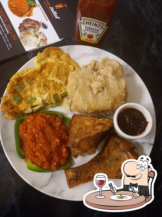 Menu at Tasty Jollof restaurant, London