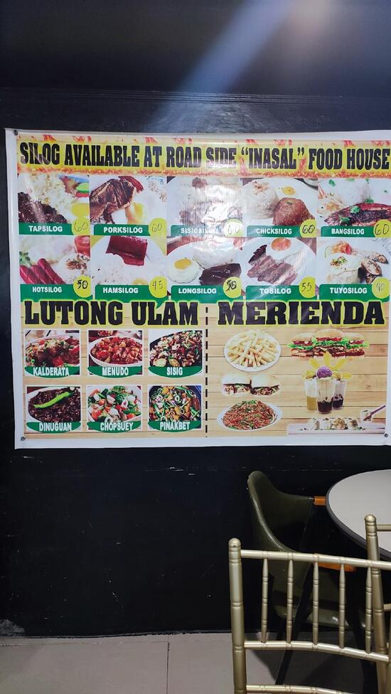 Menu at roadside restaurant, Floridablanca