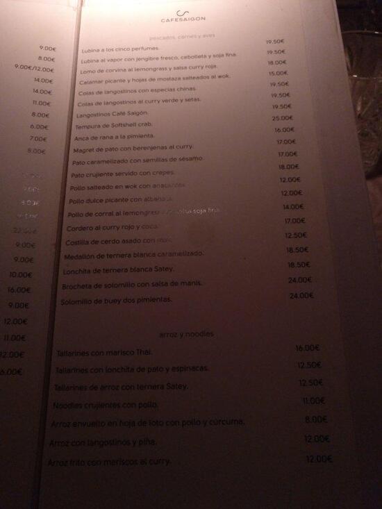 Menu at Restaurante Ha Long by Saigon, Madrid