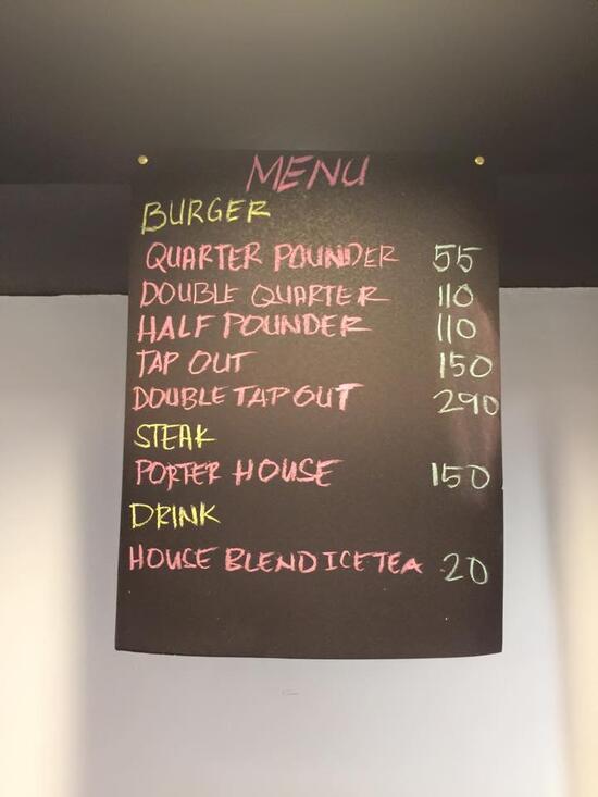 Menu at Coal Spot Burger restaurant, Valenzuela