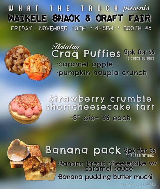 Menu at Sticky Sweets desserts, Honolulu, 333 Ward Ave