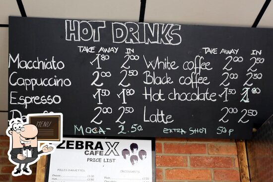 Menu at Zebra X Cafe, London, 57-59 Abbey Rd.