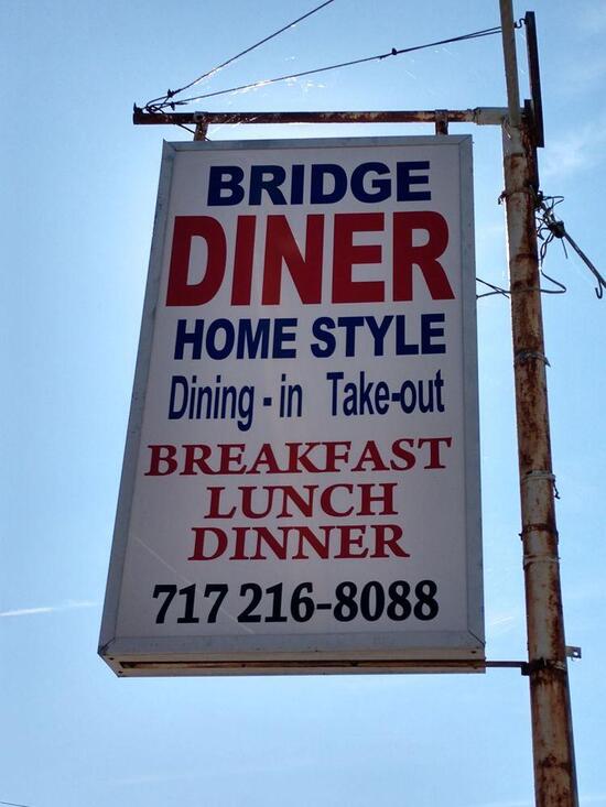 Menu at Bridge Diner restaurant, New Cumberland