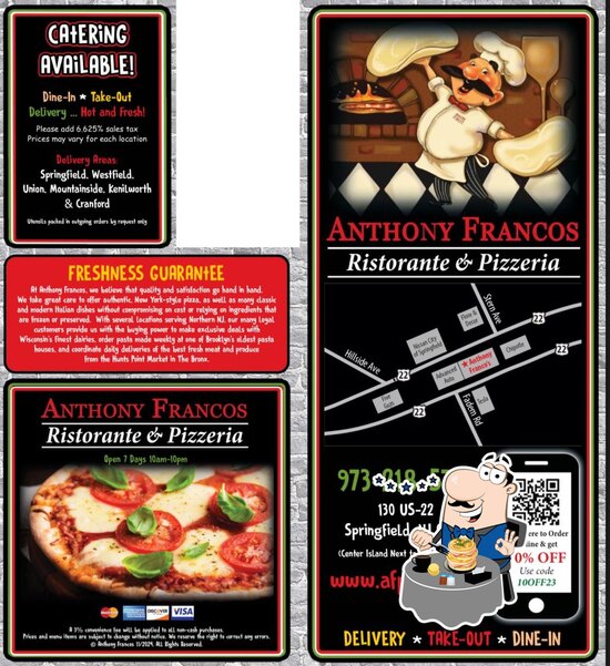 Anthony Francos Pizza - Springfield, Union - Restaurant menu, prices ...