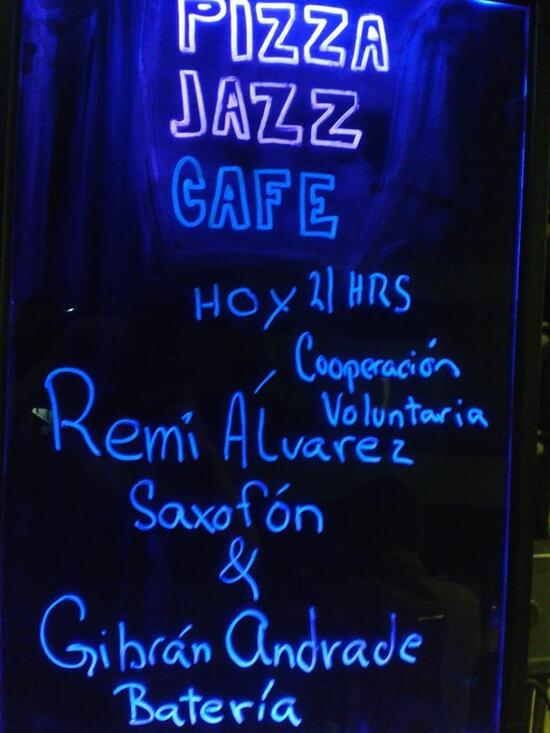 Carta de Pizza Jazz Café, Ciudad de México