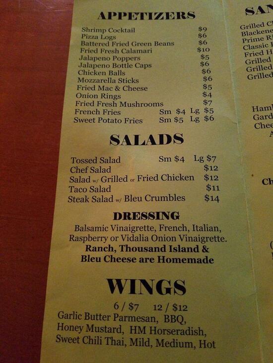 Menu at The Shamrock Bar and Grill, Gabriels, 83 Co Hwy 55