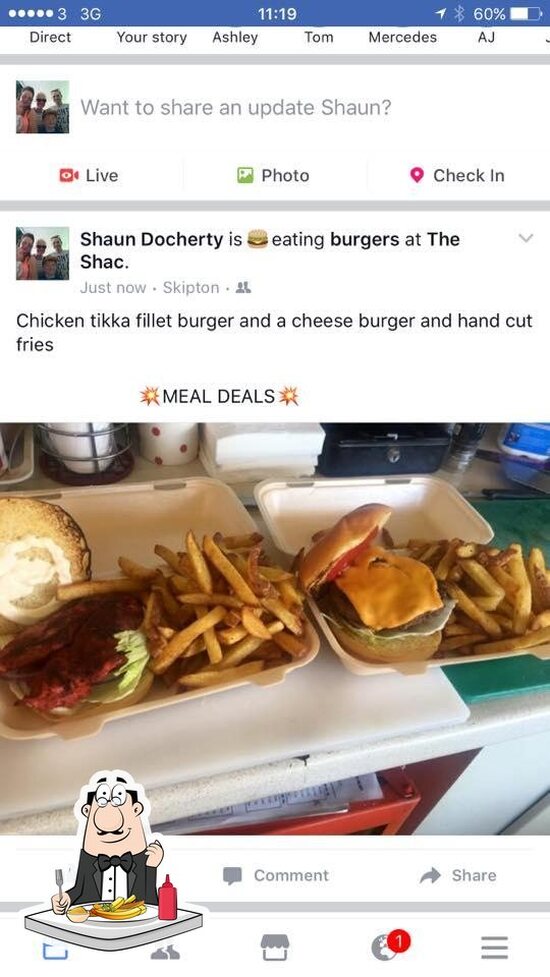 Menu at The Shac restaurant, Skipton