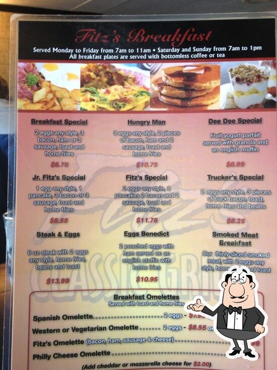 Menu at Fitz's Classic Grill BBQ, Ottawa, Robertson Rd