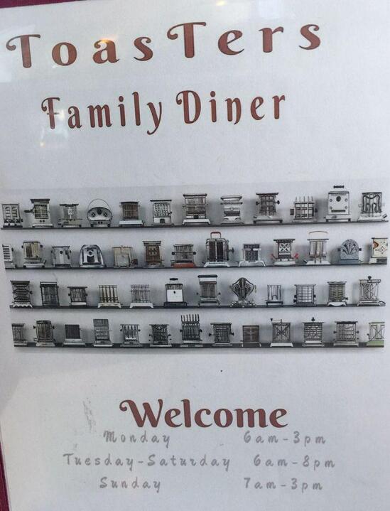 Menu at Toasters Diner restaurant, Cambridge