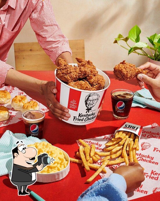 Menu at KFC fast food, Elgin, US-290