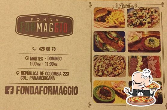 Carta de pizzería Fonda Formaggio, Chihuahua, Republica de Colombia 223