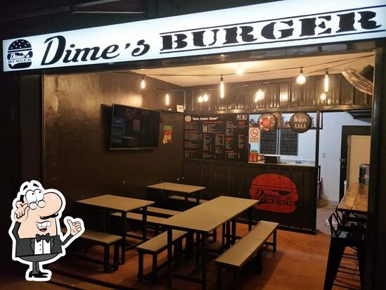 Menu at Dime's Burger restaurant, Masinloc