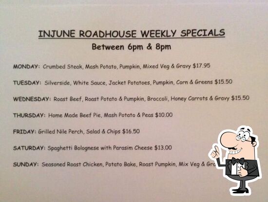 Menu at Injune Roadhouse restaurant, Injune
