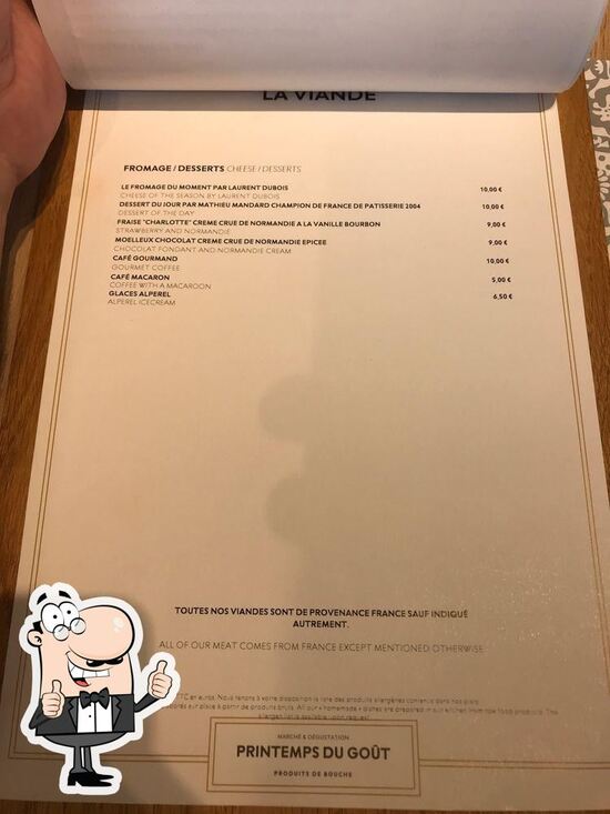 La Viande, Paris - Menu du restaurant, prix et avis