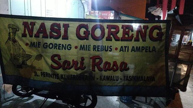 Menu at Nasi Goreng Sari Rasa restaurant, Indonesia, A Jl. Perintis ...