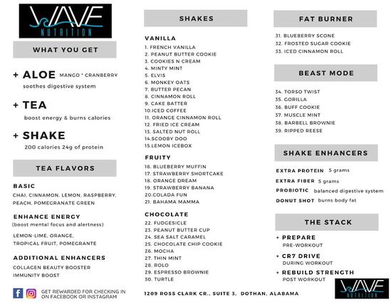Carta del pub y bar Wave Dothan, Dothan