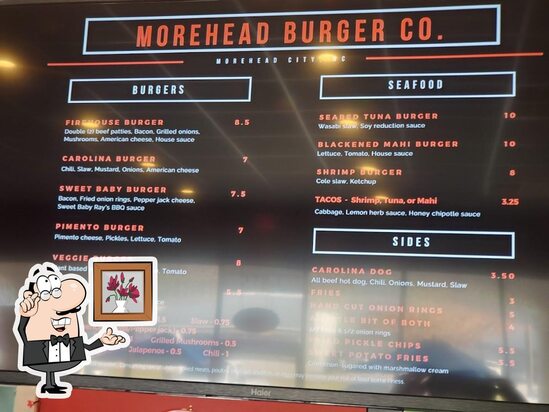 Menu at Morehead Burger Company restaurant, Morehead City, 278 NC-24 L