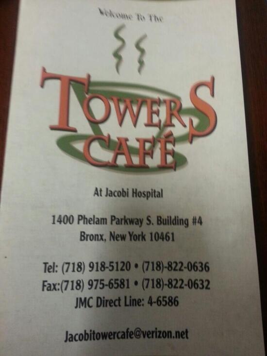 Menu at Towers Cafe, New York City, Phelam Pkwy S Bldg 4