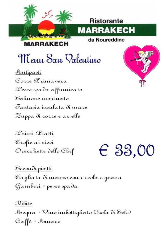 Menu au Marrakech - Ristorante, Cagliari