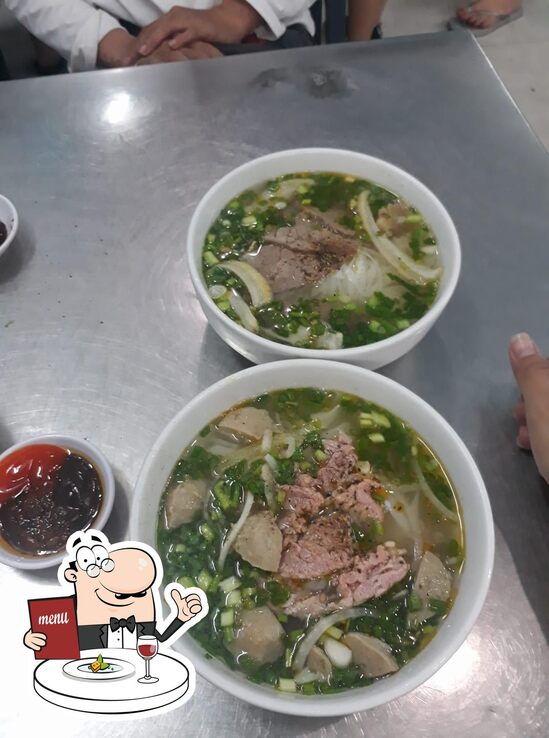 Menu at Phở Kim Vân restaurant, Ho Chi Minh City