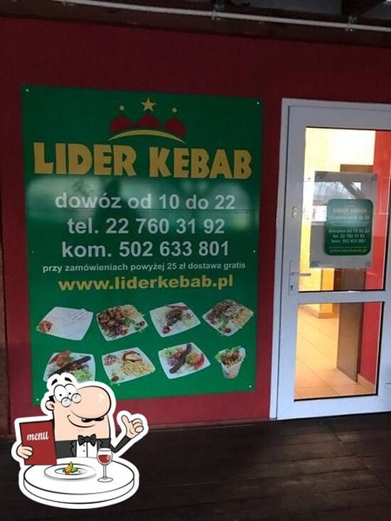 Carta del restaurante Lider Kebab, Varsovia, Trakt Brzeski 22A