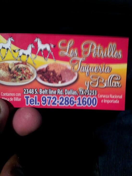 Menu at LOS POTRILLOS MEXICAN RESTAURANT AND BAR, Dallas