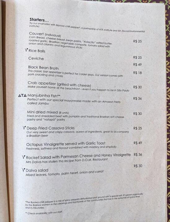 Menu em Dalva e Dito restaurante, São Paulo