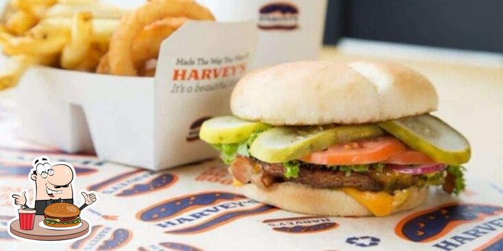 Menu at Harvey's fast food, Mississauga, Erin Mills Pkwy