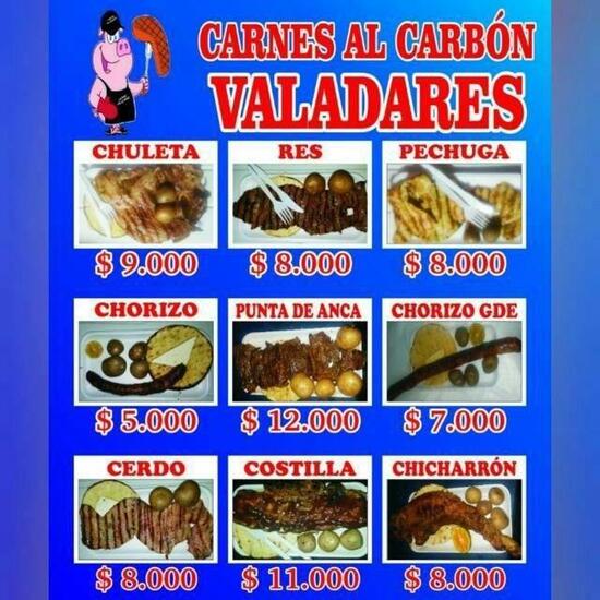 Menu at Carnes Al Carbón Valadares restaurant, Bello, Cra. 66bb ## 57 A 34