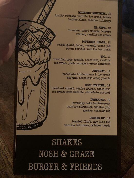 Menu at Sid's Garage restaurant, Meridian