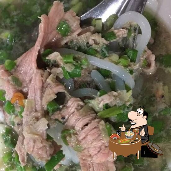 Menu at Bánh cuốn Sài Gòn restaurant, Ben Tre