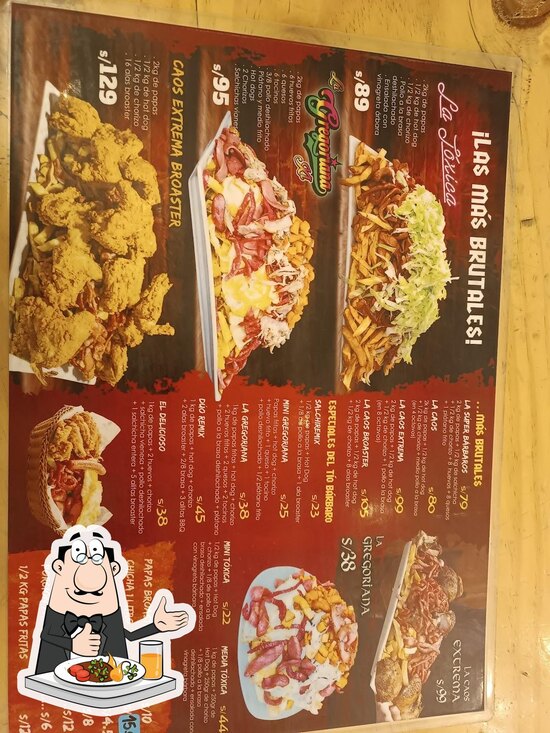 Carta de Bárbaros Pollos y Salchipapas SMP, San Martín de Porres