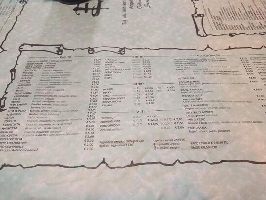 Menu da Enzo Cucina ristorante, Palermo