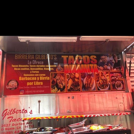 Menu at Taquizas Gilberto restaurant, La Puente, Francisquito Ave