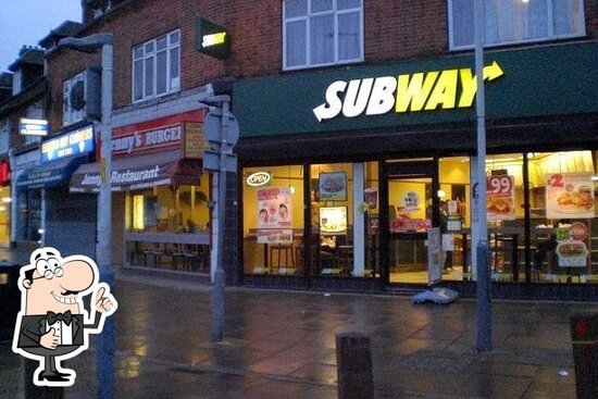 Menu at Subway fast food, London, 15 East Ave