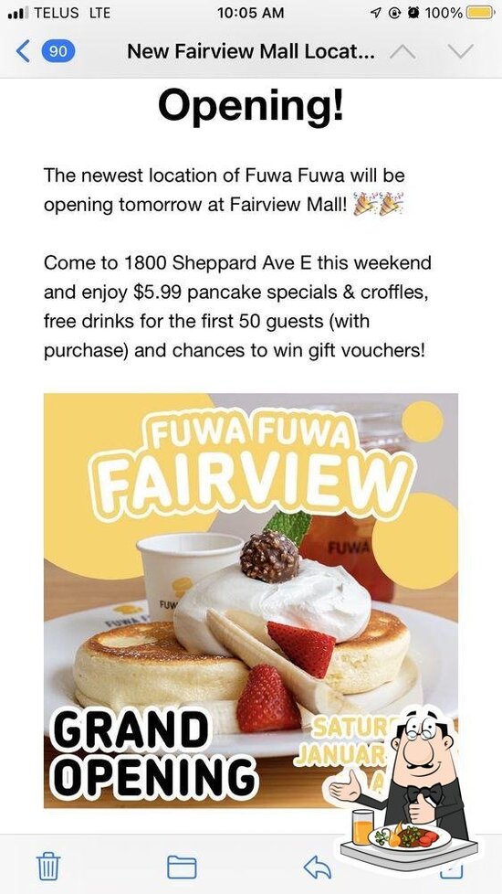 Menu at Fuwa Fuwa Dessert Cafe, Toronto, Sheppard Ave E Unit 1093