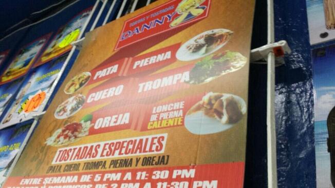 Menu at Tortas danny restaurant, Guadalajara, Ramon Morales 502