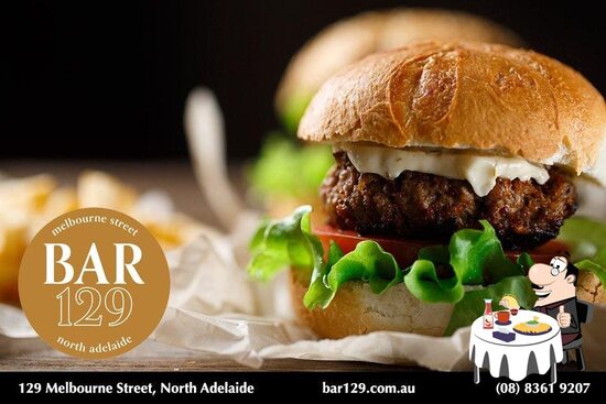 Menu at BAR 129, North Adelaide, 129 Melbourne St