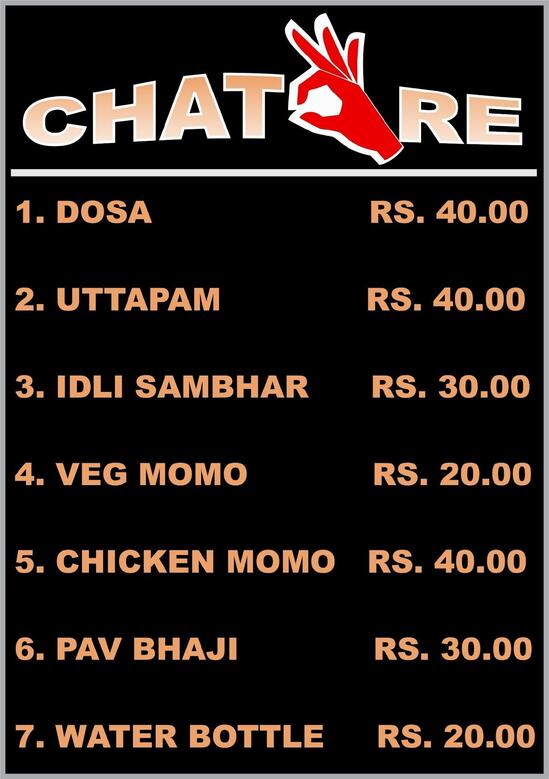 Menu at CHATORE-Authentic South Indian Taste, Gorakhpur