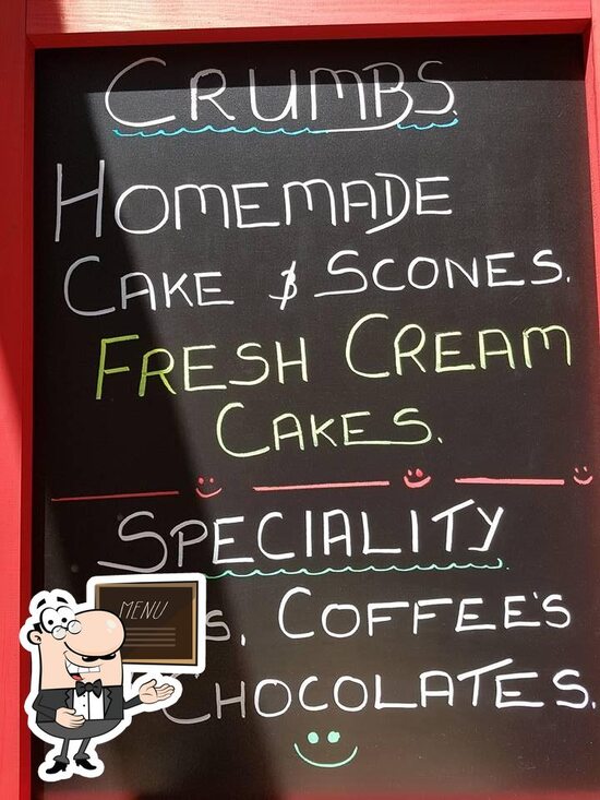 Menu at Crumbs cafe, Chapel Saint Leonards